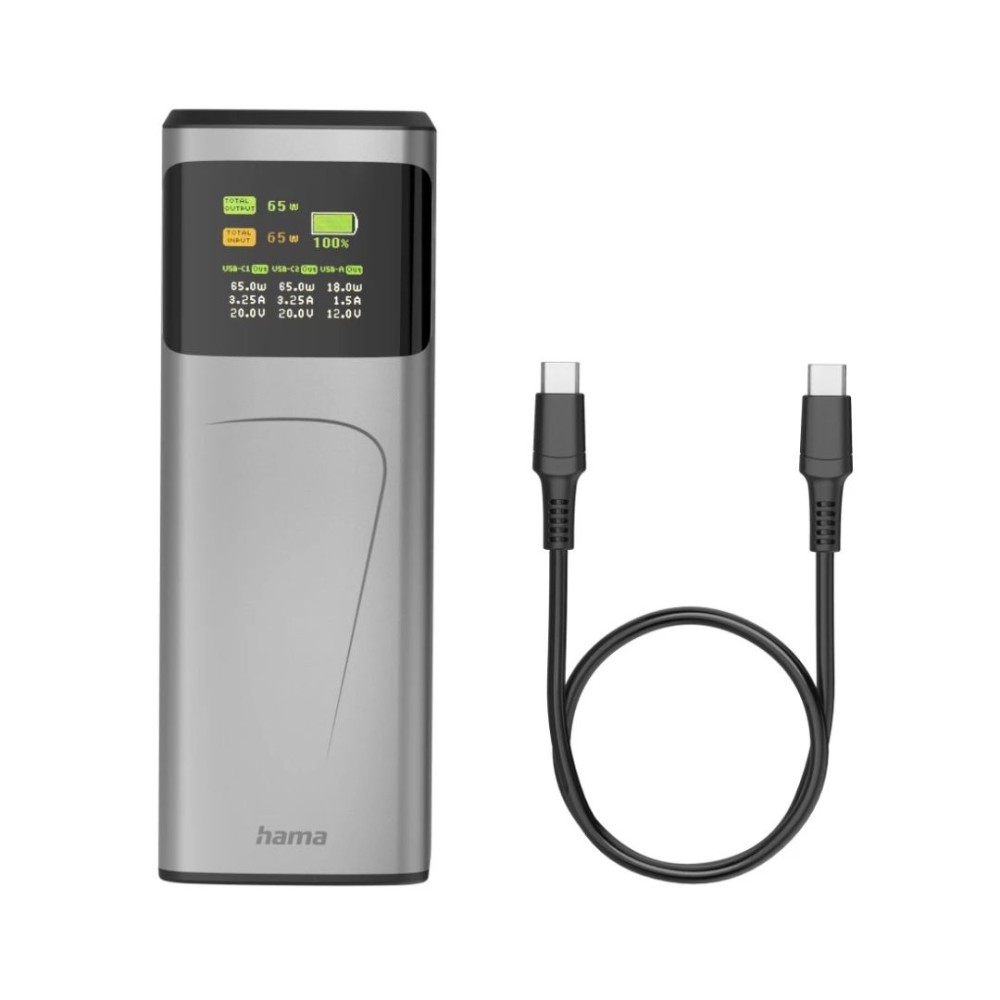 Hama ”High Power” 65W 20000mAh PowerBank Grey